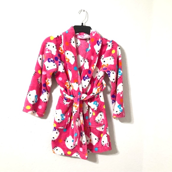 Hello Kitty | Pajamas | Hello Kitty Robe Pink Fleece Bathrobe Girls Sz ...